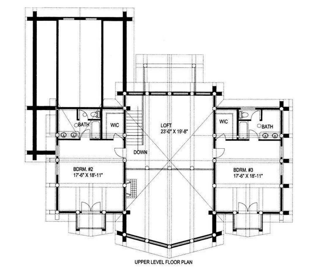 Home Plan: 001-1004 - Upper Level Floor Plan